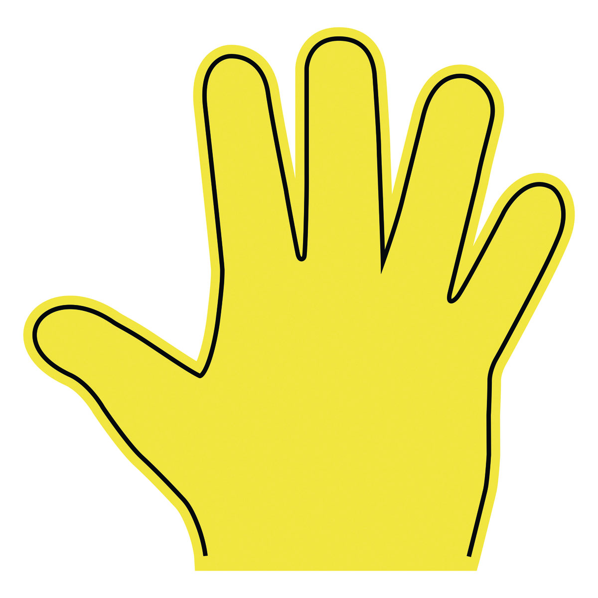 Winkehand aus Schaumstoff HIGH FIVE - Farbe: Gelb, Fracht: Luftfracht ...